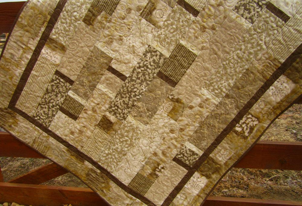Handmade Quilt Contemporary Neutral on Luulla
