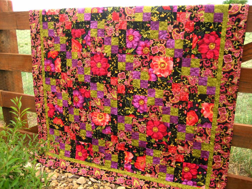 Floral Fusion Handmade Quilt on Luulla
