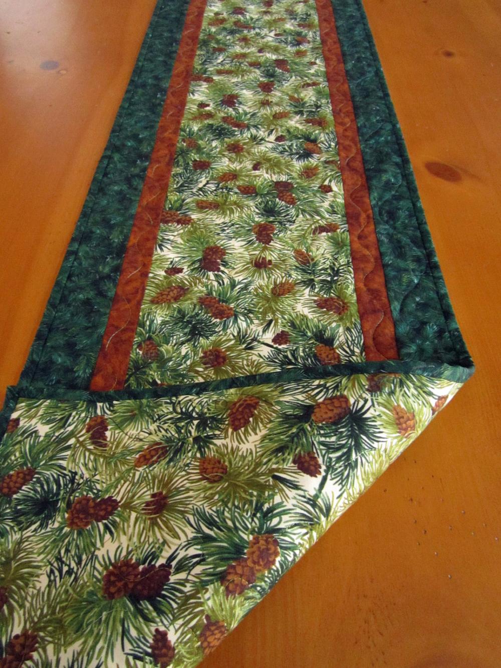 Pine Cones Quilted Table Runner on Luulla