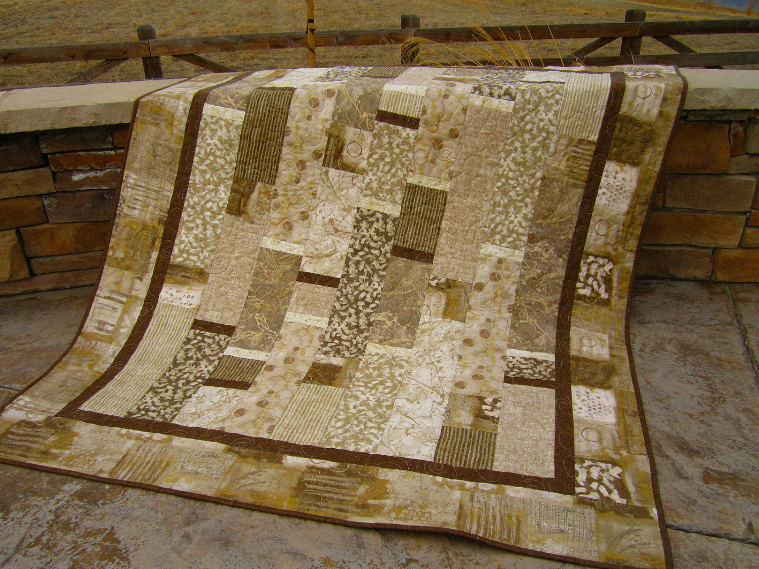 Handmade Quilt Contemporary Neutral on Luulla