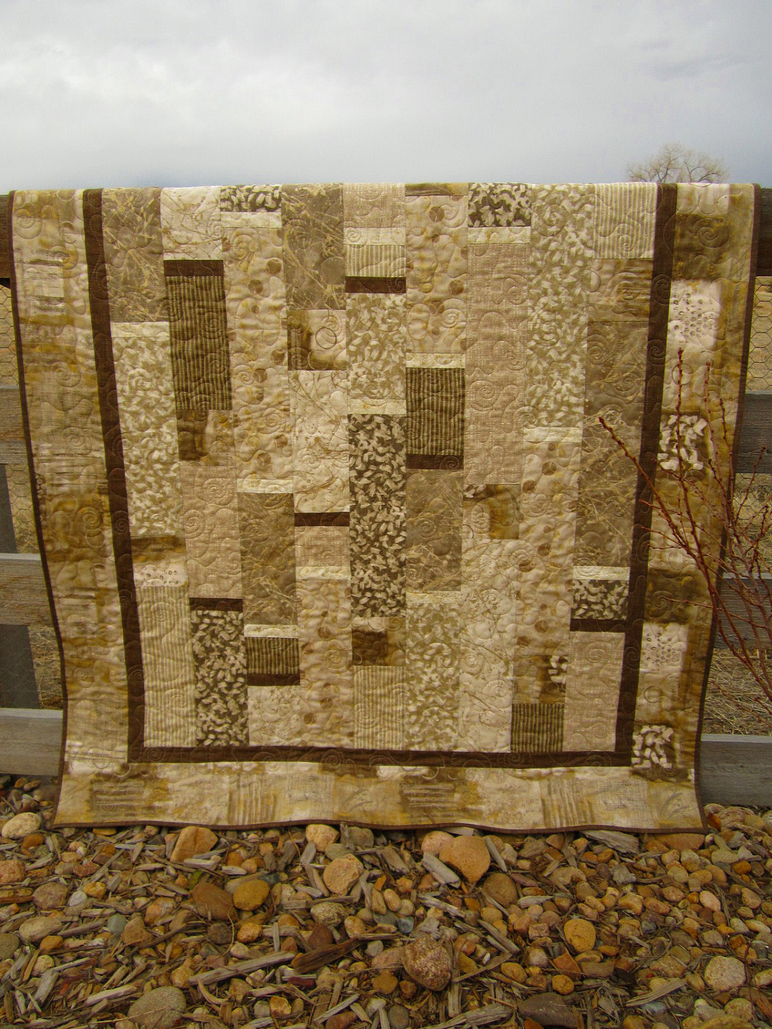 Handmade Quilt Contemporary Neutral on Luulla
