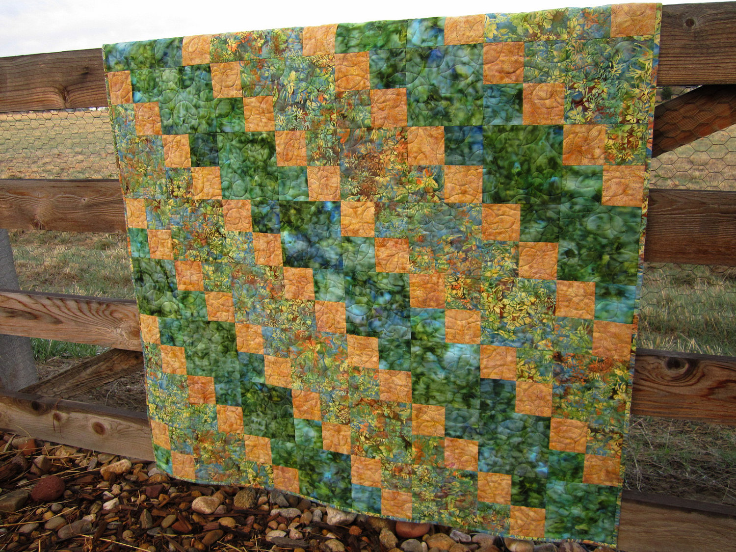 Handmade Batik Quilt Meadows on Luulla